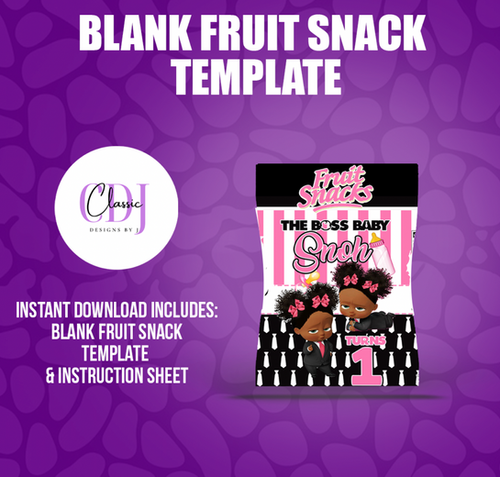 Blank Fruit Snack Template | Classic Designs By J