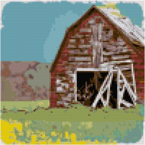 Barn in Ruins cross stitch pattern | Capricorn Run Farm