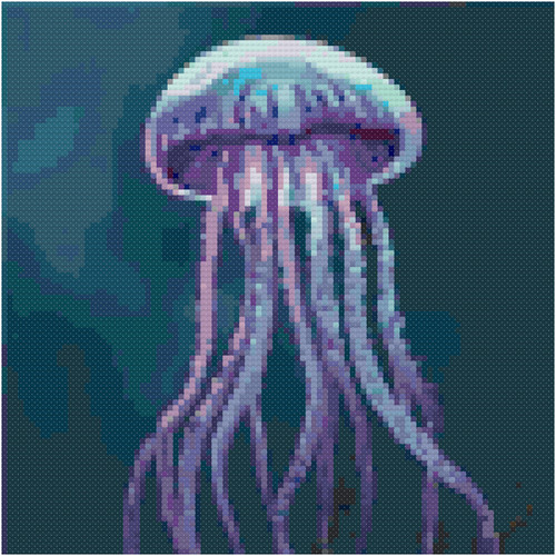 Jellyfish In Purple and Pink cross stitch pattern | Capricorn Run Farm