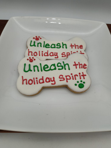 Large Unleash the holiday spirit Bones - 12/CASE | HoundstoothPetBakery