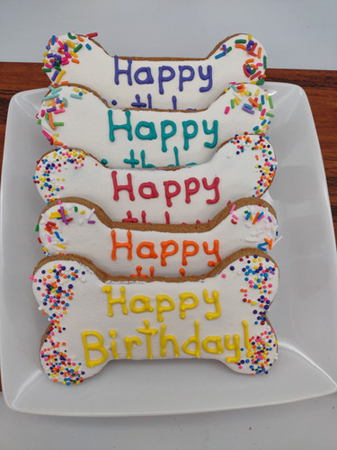 XL Birthday Bones - 5/Case | HoundstoothPetBakery