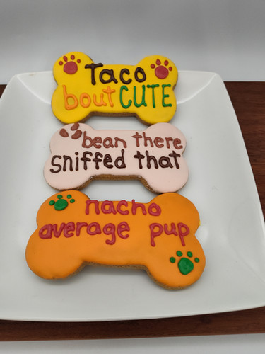 Large Mixed Taco theme Bones - 12/CASE | HoundstoothPetBakery