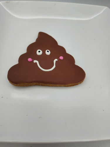 Large Smiling Poop Emoji cookies - 12/CASE | HoundstoothPetBakery