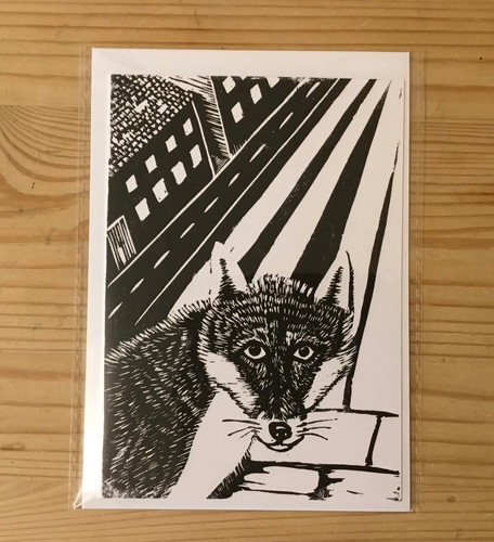 The Fox - Original Lino Print Card | Thequiggs