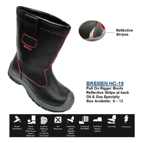 PRO BREMEN HIGH-CUT SLIP ON SAFETY BOOTS HC-19 - BMJ | Hardware Online