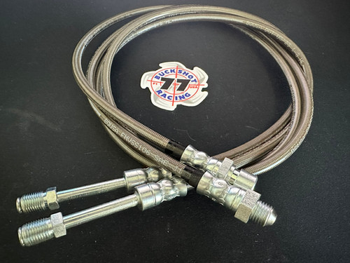 2 Custom Braided Stainless Steel Trim Line Hoses | Buckshot Racing #77