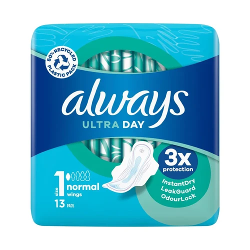 Always Ultra Day Normal (Size 1) Sanitary Pads With Wings, 13 | Shara ...