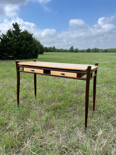 Walnut and Maple Writing Desk | JamesWesleyFurniture