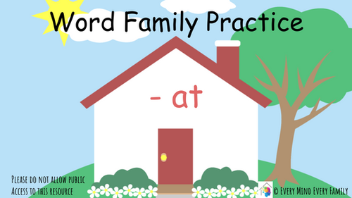 Phonics Practice - CVC Word Family/Short Vowel (_at) | EveryMindEveryFamily