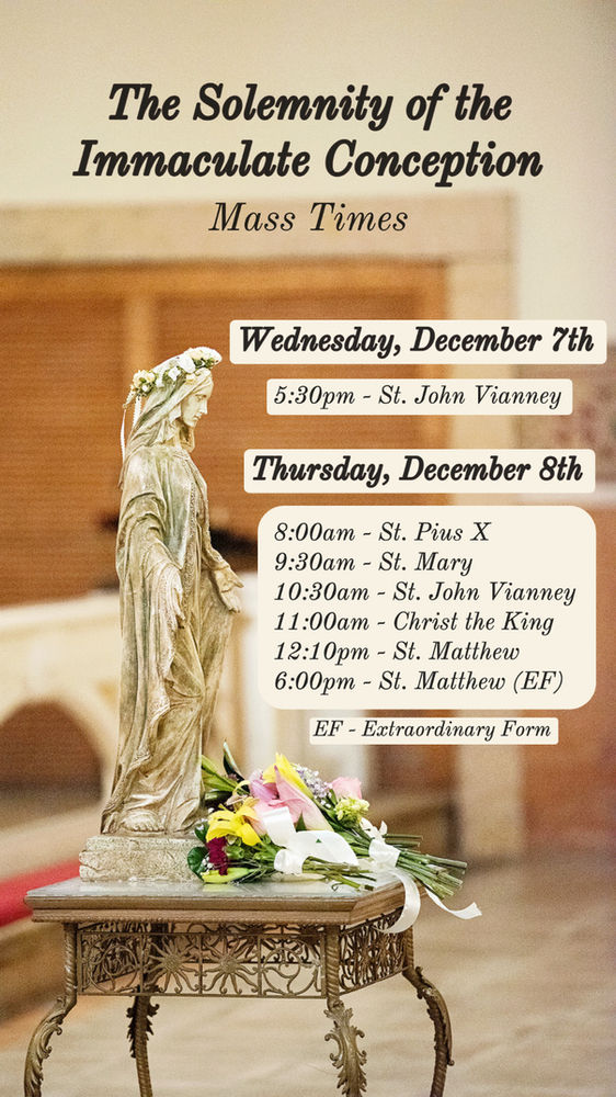 Immaculate Conception - Mass Times