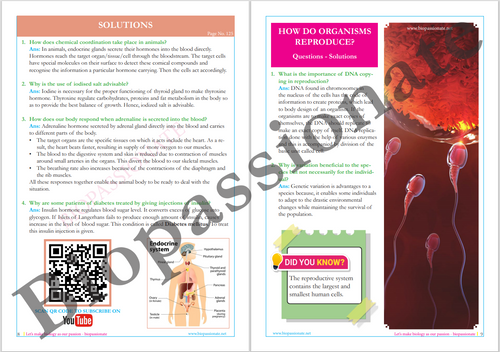 Class 10 Biology topic-wise solutions PDF | biopassionate