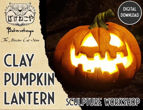 Sculpture tutorial Clay Pumpkin Lantern. Digital file dowload. | Bakenekoya