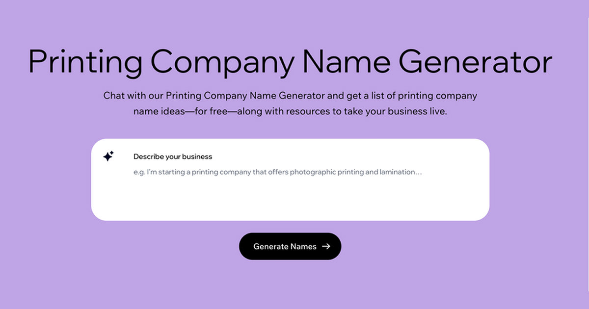 Printing Company Name Generator | Print Shop Name Ideas