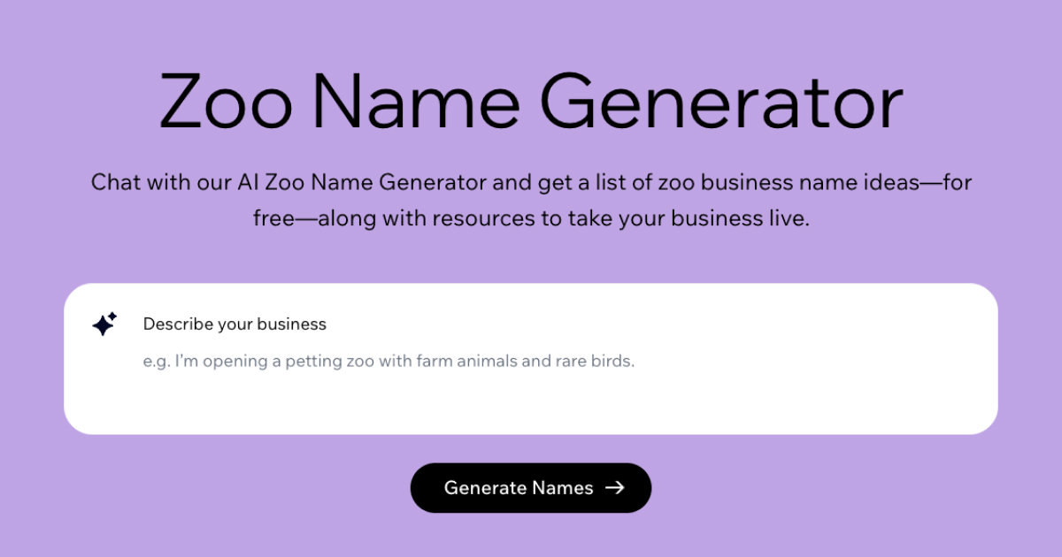 Zoo Name Generator | Discover Fun and Catchy Zoo Names