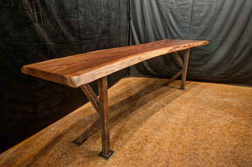 Walnut Live Edge Side Table with Clear Finish | Trading Post