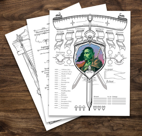 Fighter 5e Character Sheet - PDF (Digital)