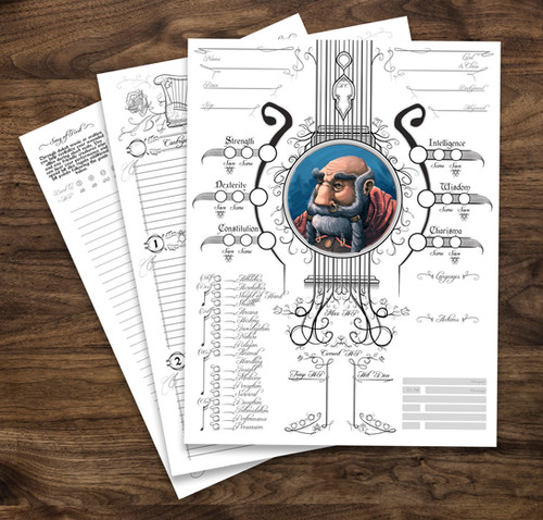 Bard 5e Character Sheet - PDF (Digital) | Brett Bullion Art