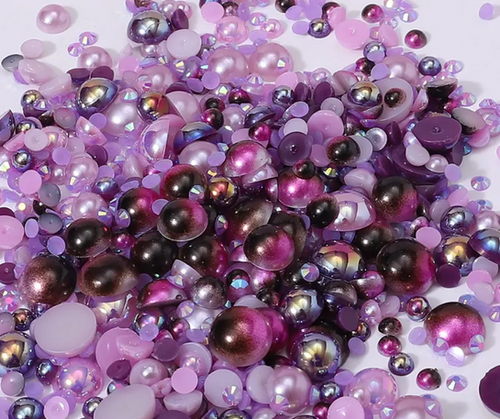 Purple Cauldron - Pearl & Rhinestone Mix | ES Vinyl & Craft Ltd