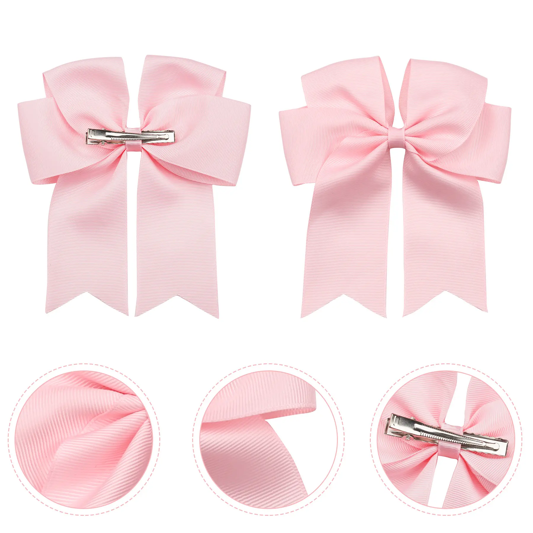 Dovetail Hair Bow Clip 6" - Peachy Pink | ES Vinyl & Craft Ltd