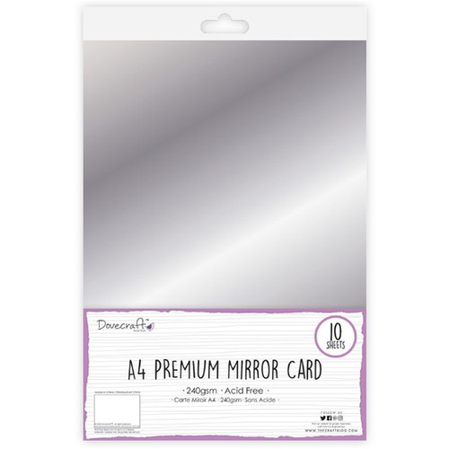 Dovecraft Mirror Card Pack Silver - 240gsm - 10 Sheets | ES Vinyl ...