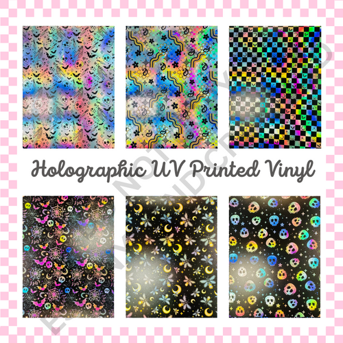UV Printed Holographic Teckwrap Permanent Vinyl - A4 or 12" x 12" Sheet ...