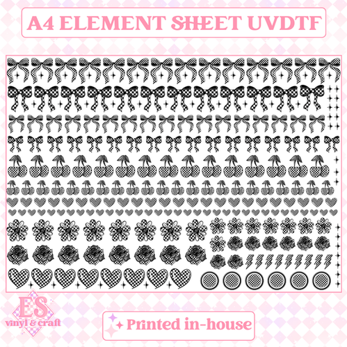 Checker Element Sheet (Smaller Blanks) - UVDTF (A4 Sheet) 21 | ES Vinyl ...