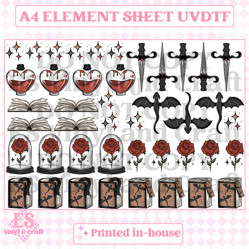 Fantasy Romance Books 2 - UVDTF (A4 Sheet) 210mm x 300mm | ES Vinyl ...