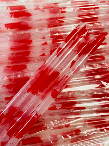 Blood Splatter Clear Straw | ES Vinyl & Craft Ltd