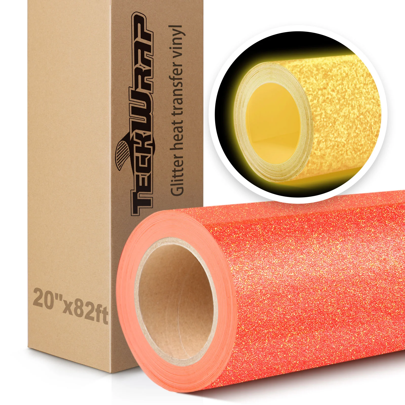 Teckwrap 20" Glow in the Dark Glitter Heat Transfer Vinyl | ES Vinyl & Craft Ltd