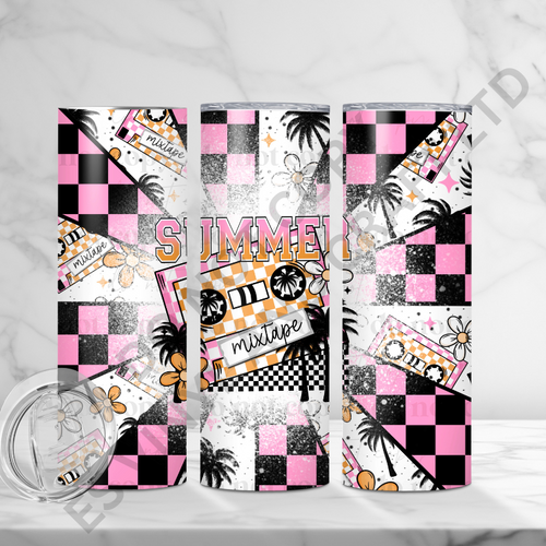 Summer Mix Tape - Full 20oz Tumbler Sublimation Ready To Print | ES ...