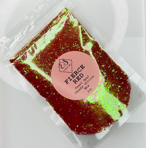 Fierce Red - Pearl Opal Chunky Glitter Mix | ES Vinyl & Craft Ltd