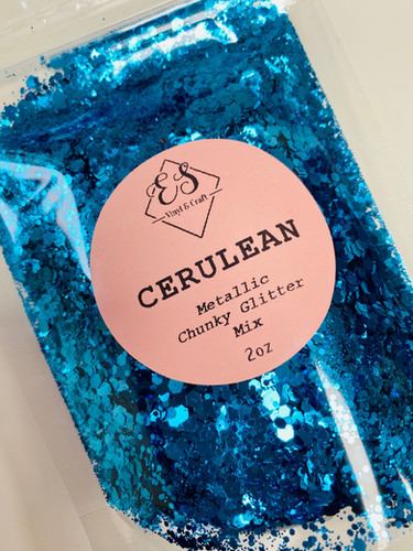 Cerulean - Metallic Chunky Glitter Mix | ES Vinyl & Craft Ltd