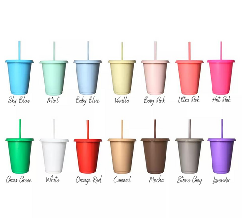 Coloured Cold Cups 16oz - New Collection (14 Colours Available) | ES ...