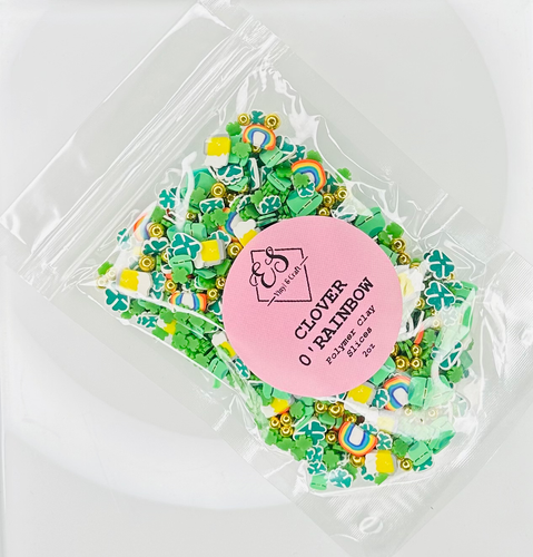 Clover O'Rainbow - Polymer Clay Slices | ES Vinyl & Craft Ltd