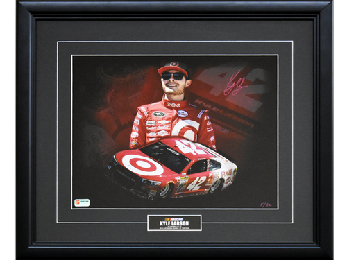 Custom Framed Kyle Larson Signed 11x14" Photo | EdsonFrameShop