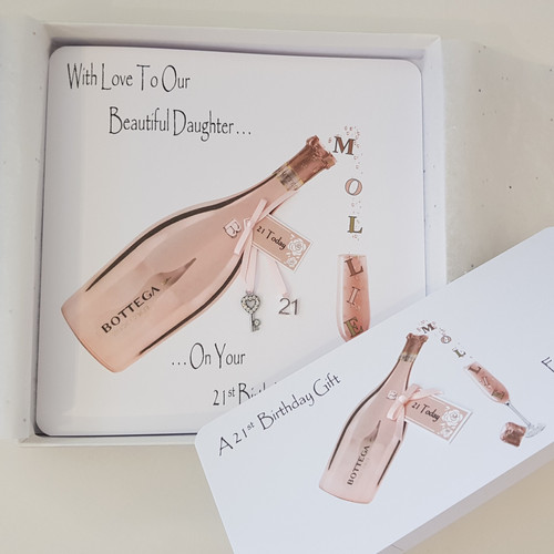 Personalised 21st Daughter Champagne Birthday Card Niece Granddaughter ...