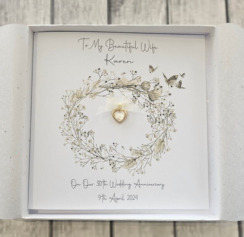 Personalised 30th Pearl Anniversary Card Wife Husband 1st 10th 25th ...