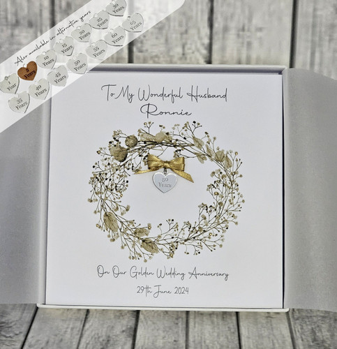 Personalised 50th Golden Anniversary Card Husband Wife 1st 5th 10th ...