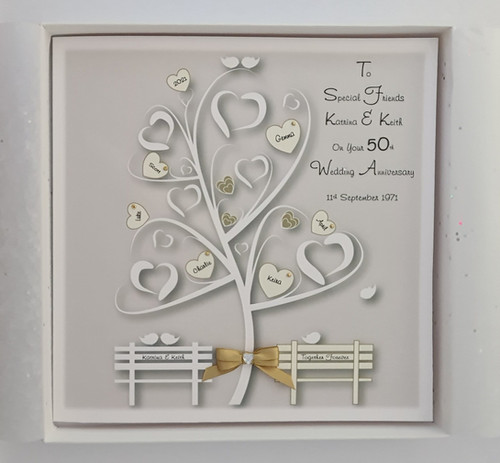 Personalised Family Tree 50th Golden Anniversary Card Special Friends ...
