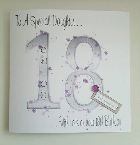 Personalised 18th Birthday Card Daughter Any Age, Relation Colour ...