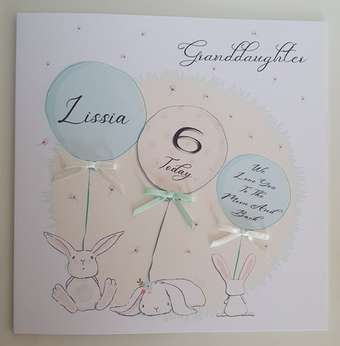 Personalised 1st 2nd 3rd 4th 5th 6th Birthday Card Granddaughter ...
