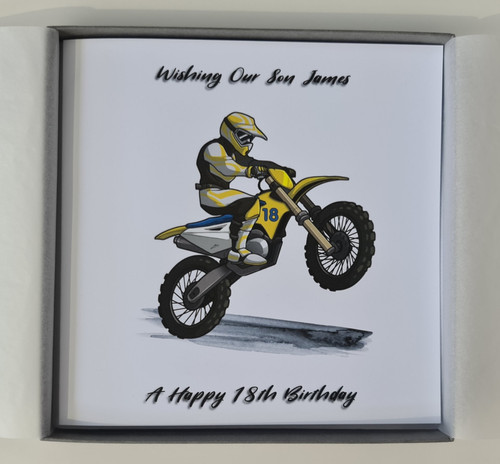 Personalised 18th Birthday Card Son Motor Cross Grandson Nephew ...