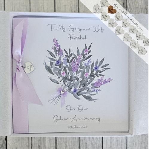 Personalised 25th Silver Anniversary Card Wife 1st 10th 30th 35th 40th ...