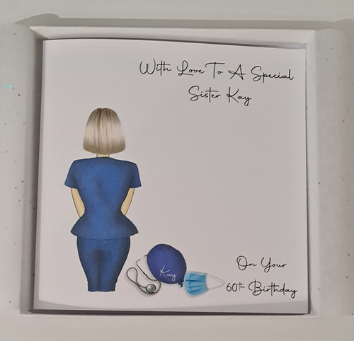 Personalised 60th Birthday Card Sister Nurse Doctor Dental Nurse Any ...