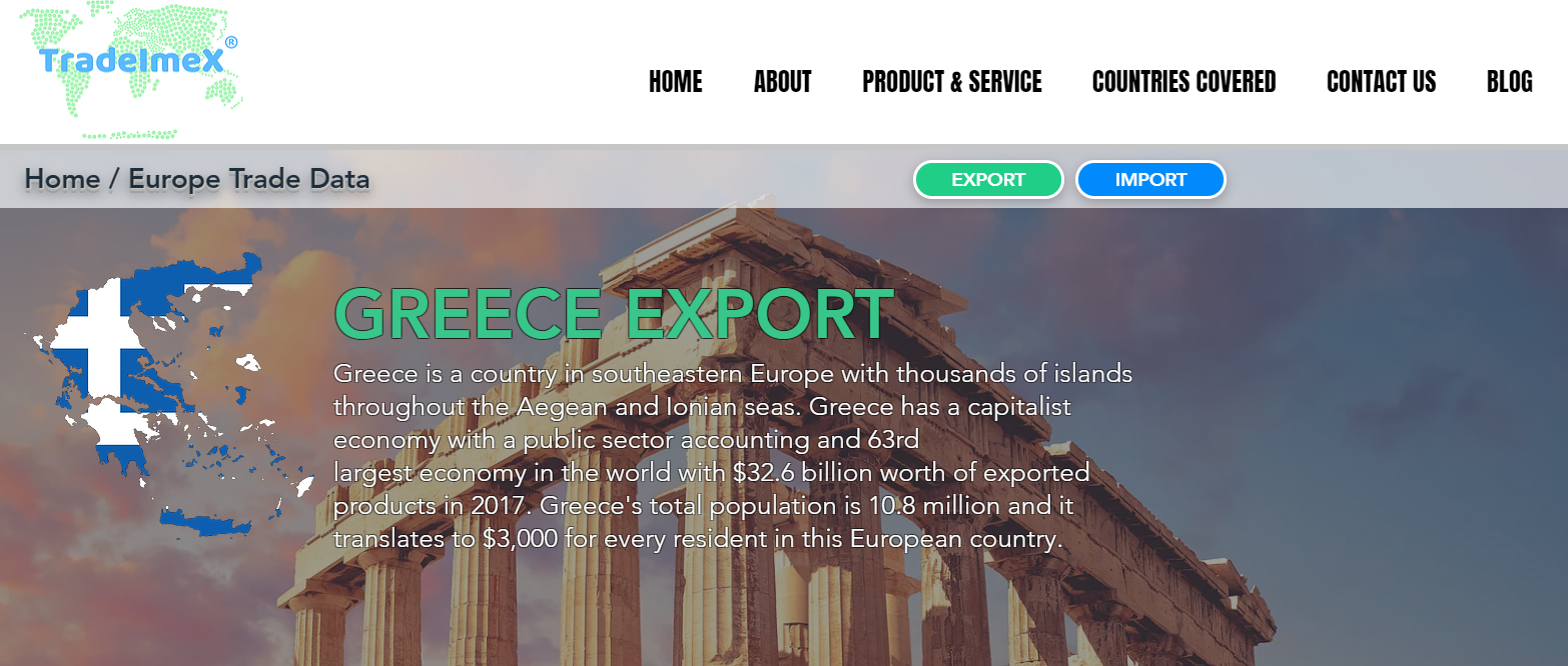 Greece Export Data | Greece Export Statistics | Greece Trade Data