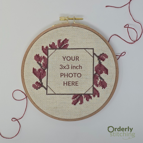 Harakeke Flower Photo Frame - Cross Stitch Kit | Orderly Stitching