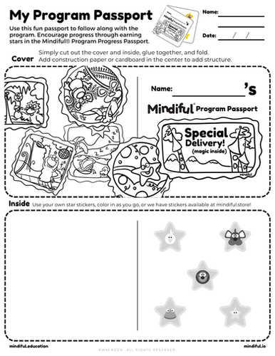 Program Progress Passport - 5 Lesson - BW - Mindiful® Digital Download ...