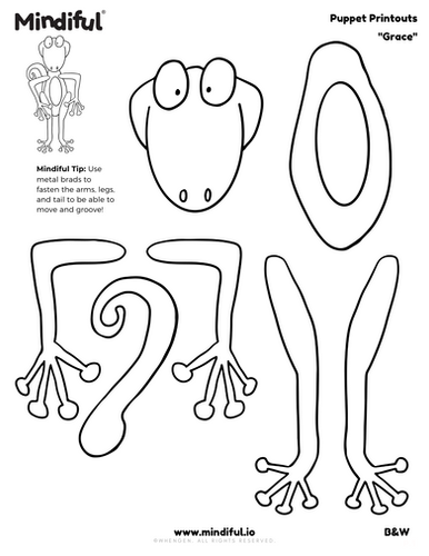 Grace Puppet Printout - BW - Mindiful® Digital Download | Mindiful ...