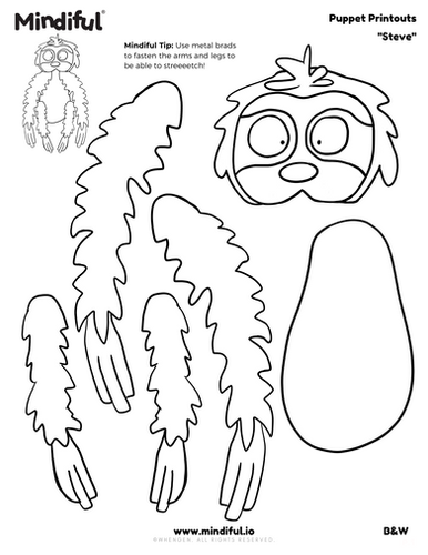 Steve Puppet Printout - BW - Mindiful® Digital Download | Mindiful ...