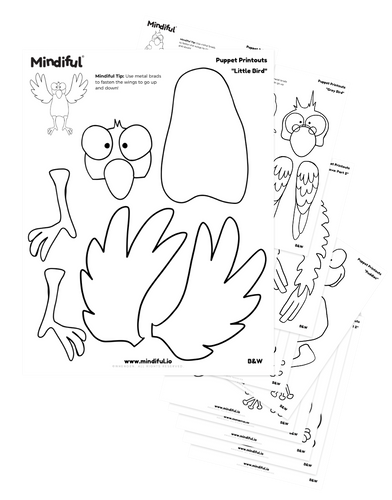 ALL Puppet Printouts - BW - Mindiful® Digital Download | Mindiful Education